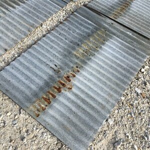 4 Sheets Corrugated Weathered Barn Tin, Farmhouse Architectural Salvage ...