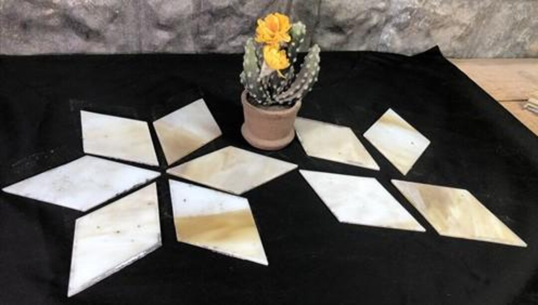 10 Stained Slag Glass Diamond Panes, Reclaimed Church Window Art Glass ...