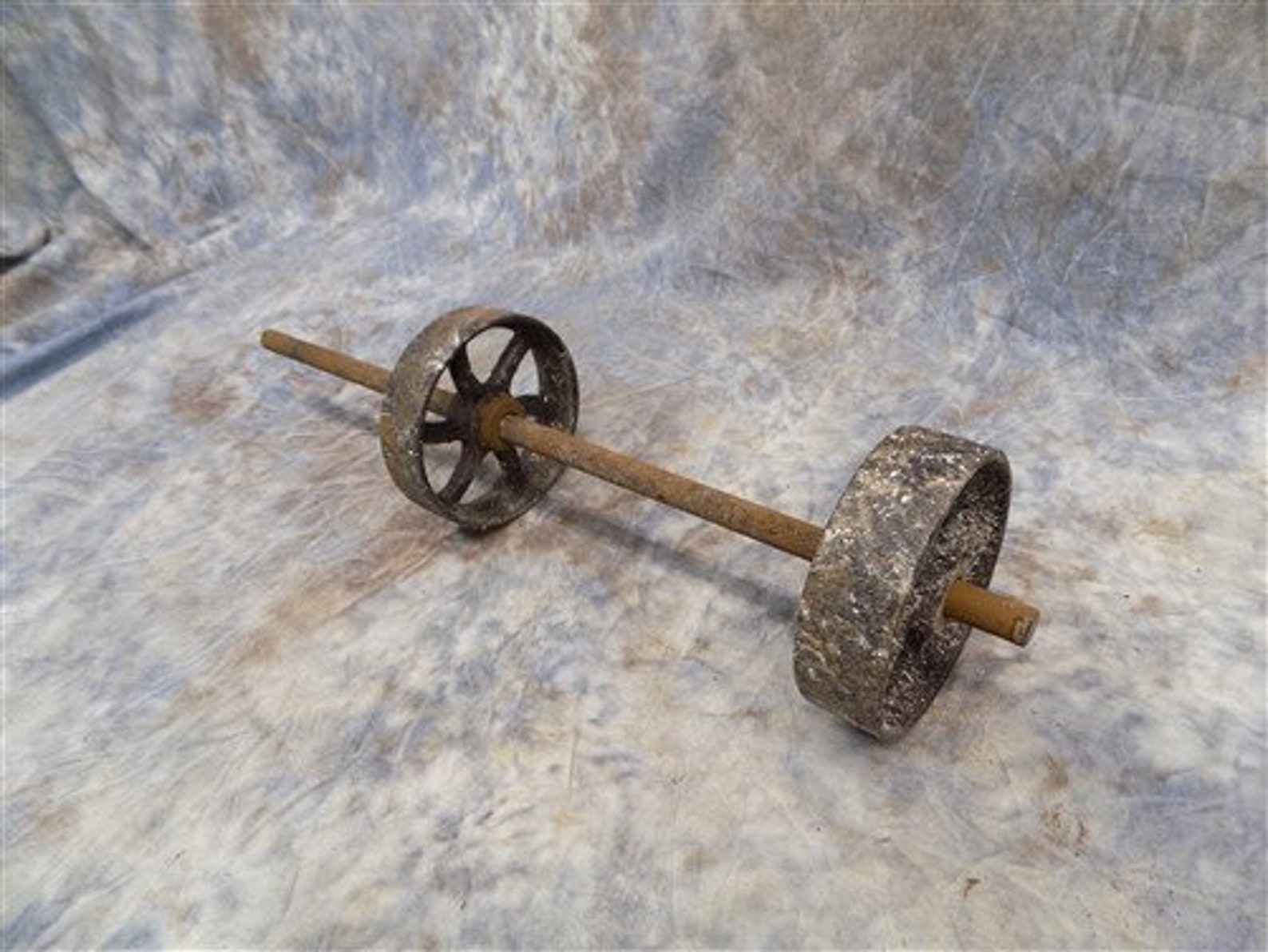 4 Factory Cart Wheels & 2 Axles Cast Iron Vintage Lineberry - Etsy