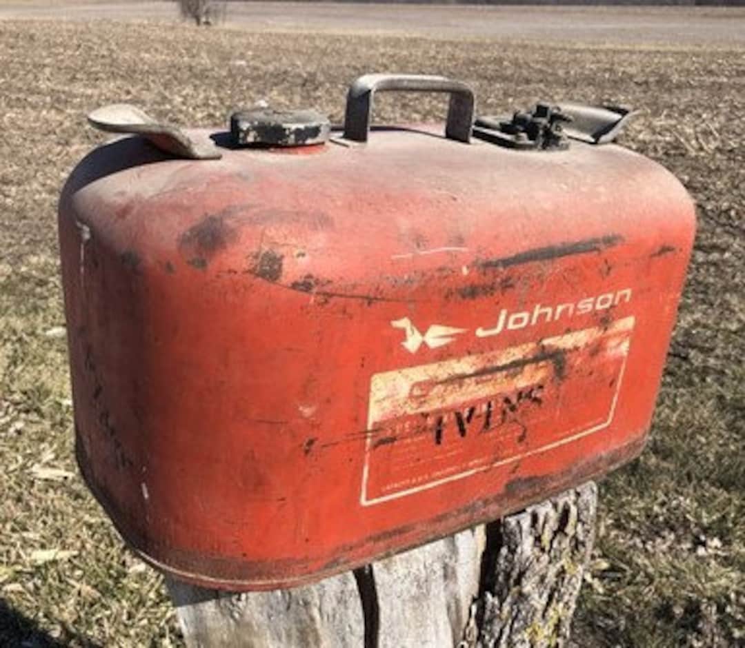 6 Gallon Johnson Gasoline Gas Fuel Tank, Gas Can Outboard Boat Motor ...