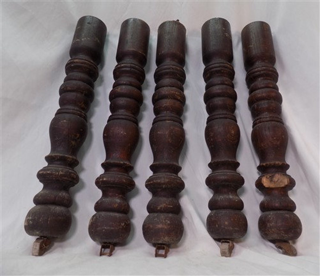 5 Wood Table Legs, Harvest Folk Art Architectural Salvage Vintage ...