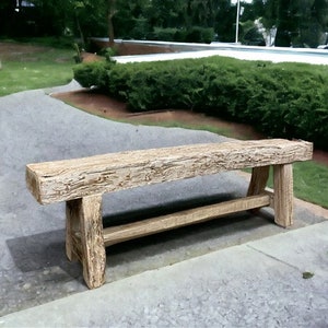 Rustic Log Bench, Vintage Reclaimed Wood Bench, Farmhouse Decor, Cabin ...