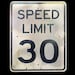 Speed Limit 30 Vintage Sign, 30x24 Vintage Metal Road Sign, G - Etsy