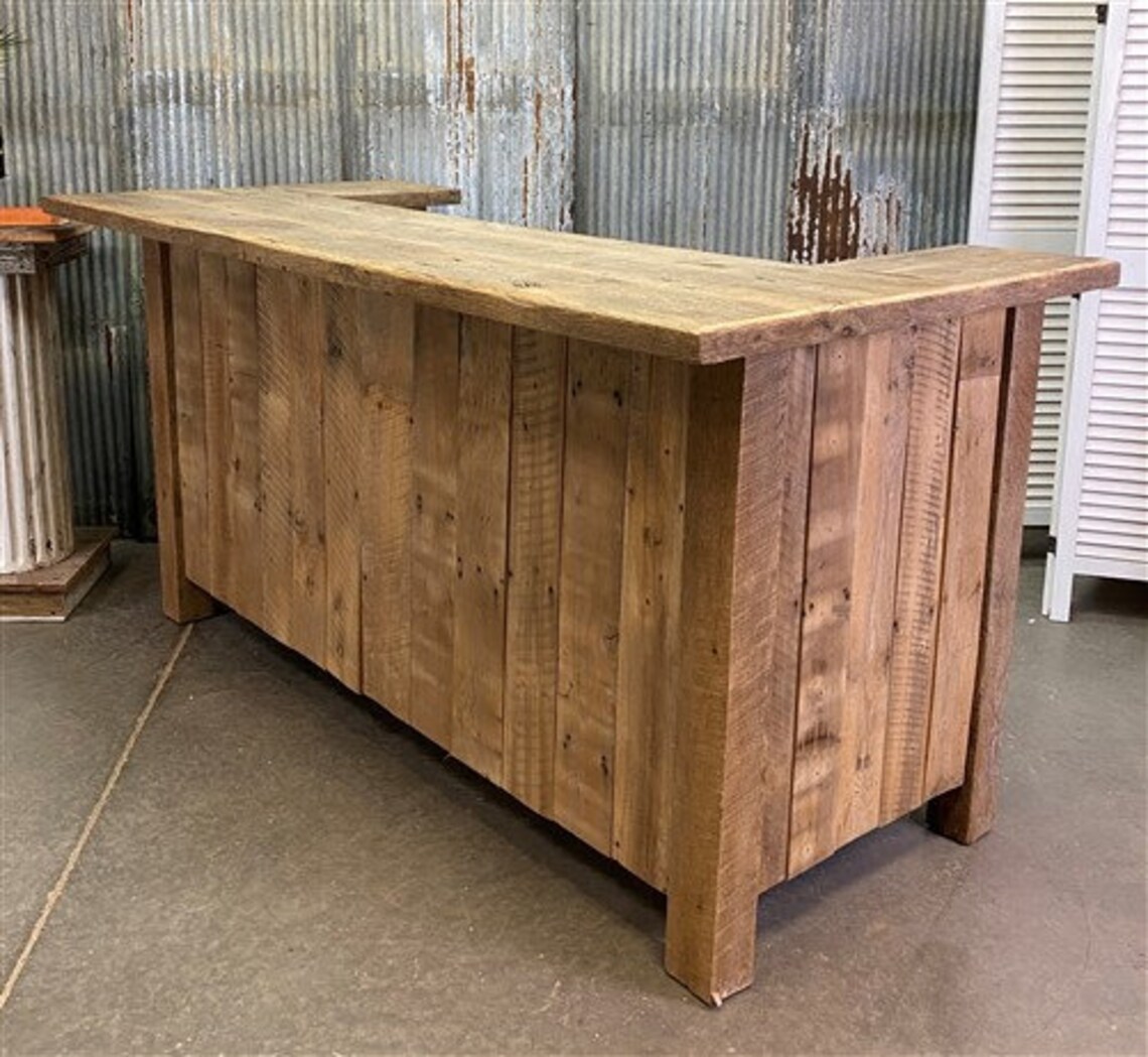 7' Amish Made Front Bar Pine Wood Bar Rustic Front Bar - Etsy