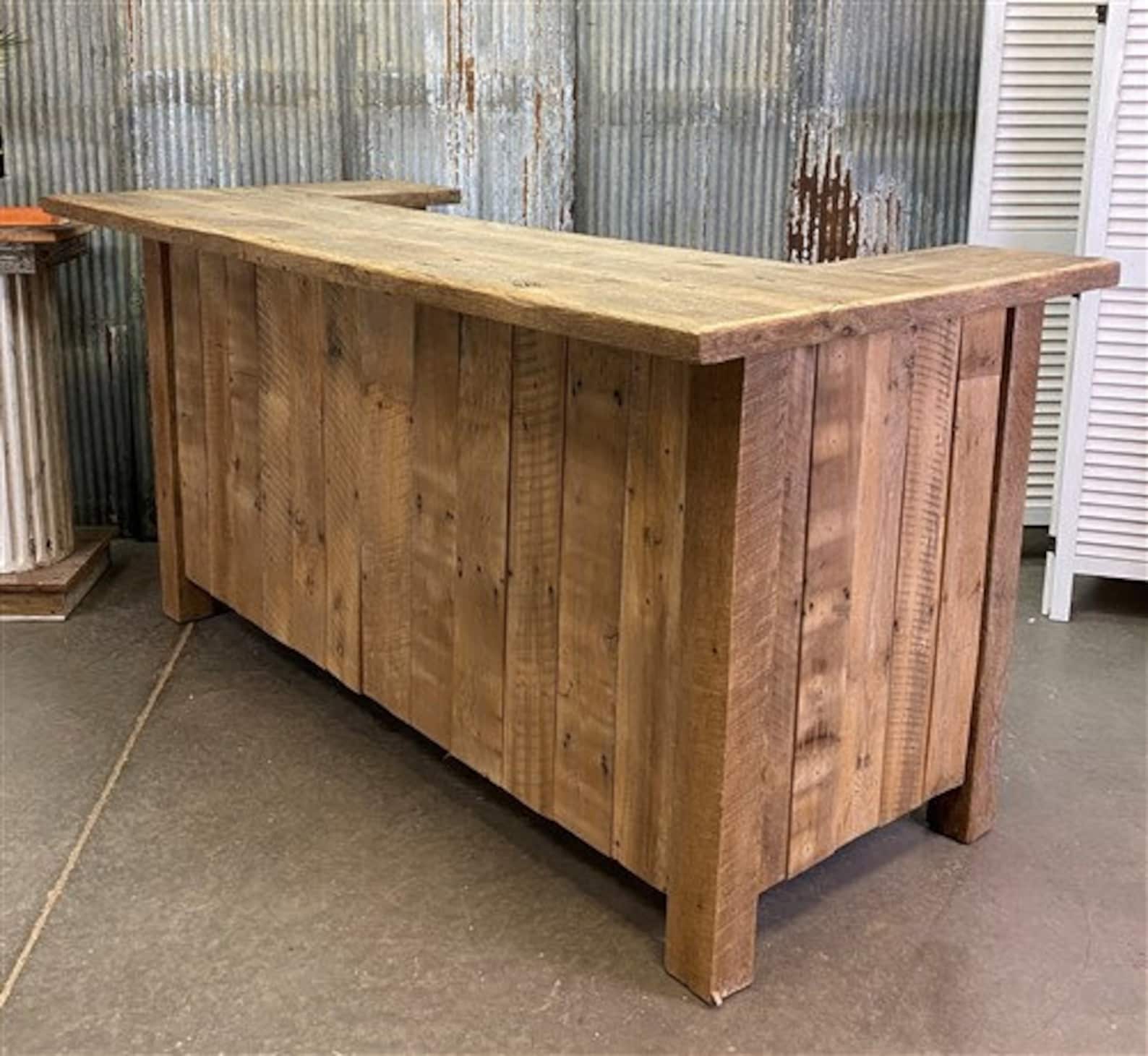 7' Amish Made Front Bar Pine Wood Bar Rustic Front Bar - Etsy