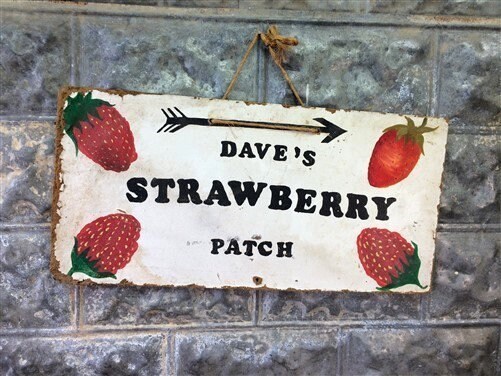 Dave's Strawberry Patch Sign Vintage Farmers Market Folk | Etsy