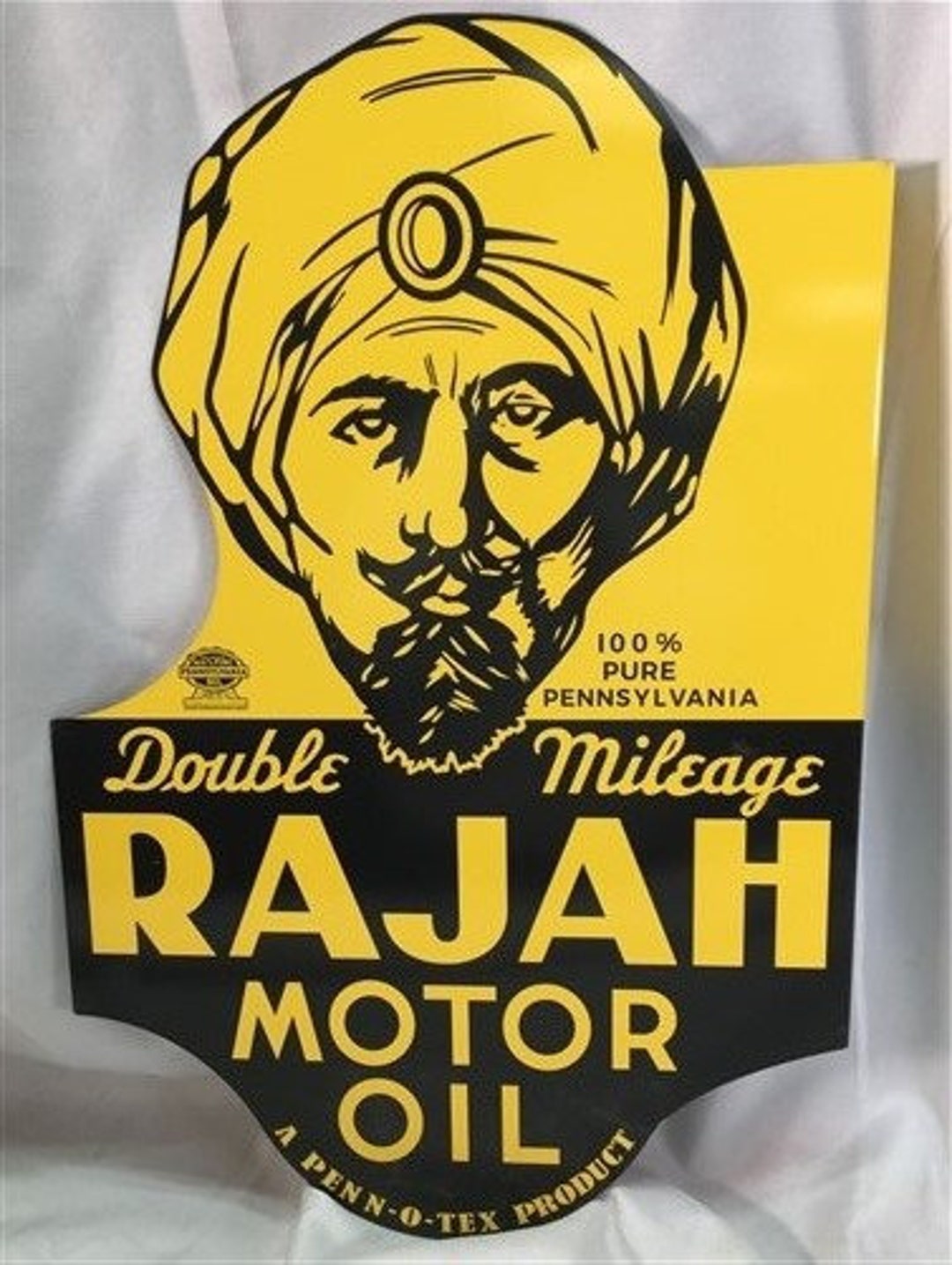 Rajah Motor Oil Flange Sign, 2 Sided Metal Advertising Sign, Oil Gas ...