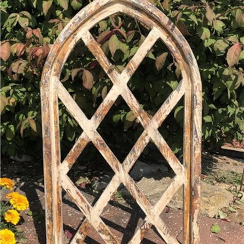Farmhouse Arched Frame Lattice Window Frame Rustic Home - Etsy