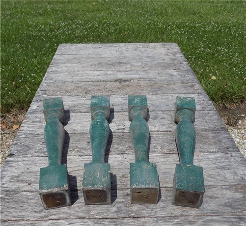 4 Balusters Green Wood Architectural Salvage Spindles Porch | Etsy