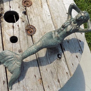 Cast Iron Mermaid, Mermaid Decor, Mermaid Figurine, Nautical Decor ...