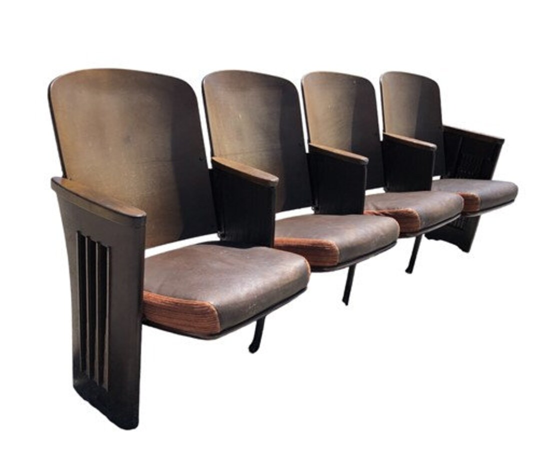 4 Padded Folding Theater Seats, Auditorium Theatre Seat, Entryway Bench ...