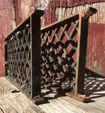2 Flat Cast Iron Grates Fretwork Vent Covers Air Return Architectural ...