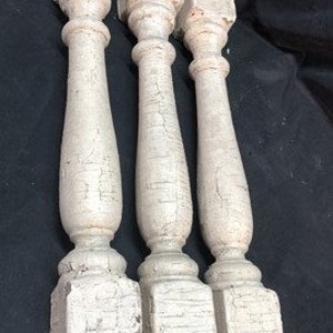 3 Balusters Wood Architectural Salvage Spindles Rustic Farm House Porch ...