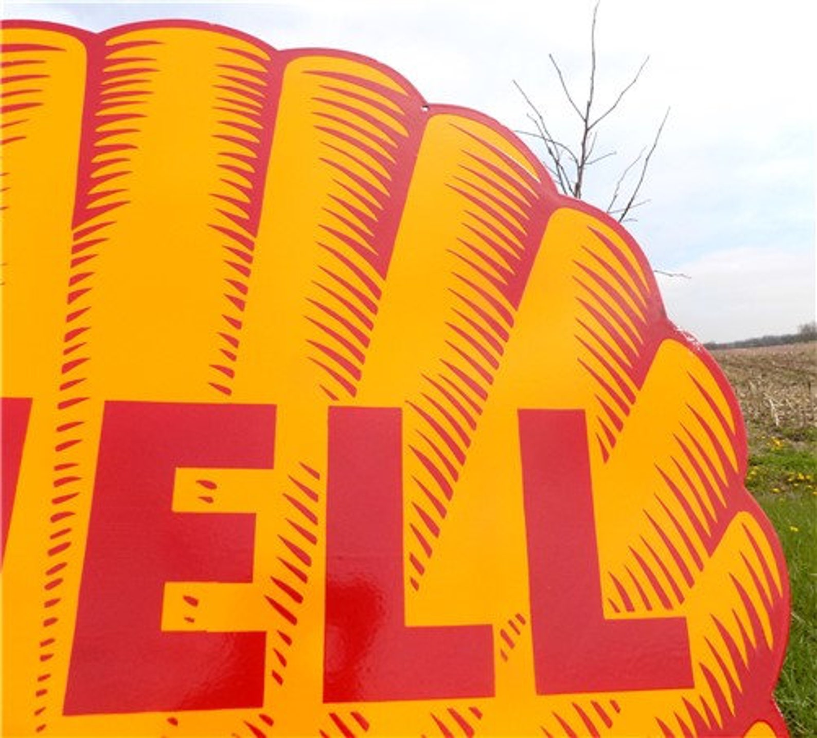 Large Shell Sign, Metal Porcelain Sign, Advertising Sign, Gas Station ...