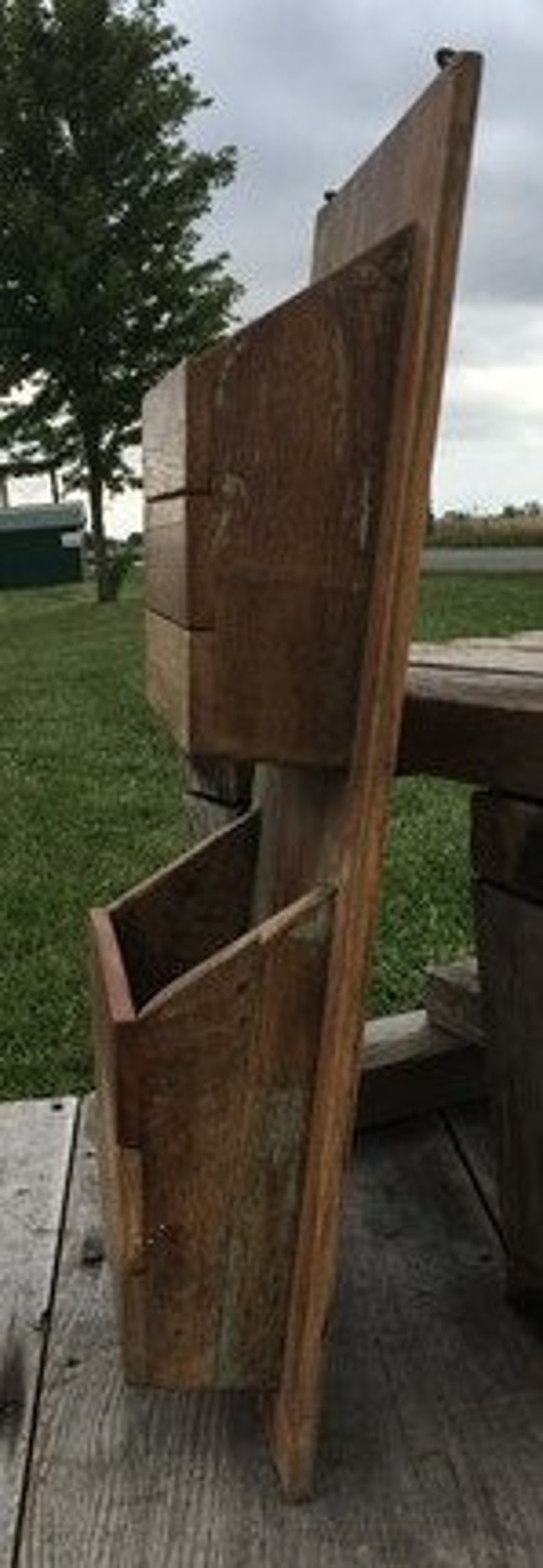 Wood Mail Letter Holder Rustic Mail Sorter Organizer - Etsy