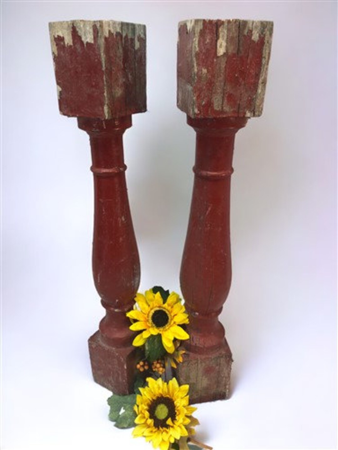 2 Antique Wood Balusters, Vintage Spindles, Architectural Salvage ...