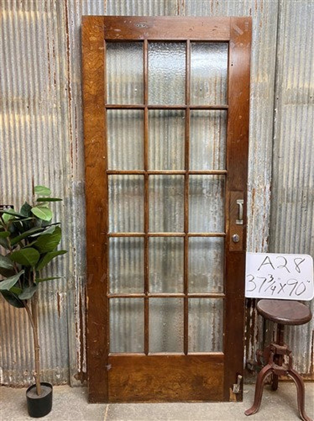 15 Pane Glass Door 37.75X90 Vintage American Door - Etsy