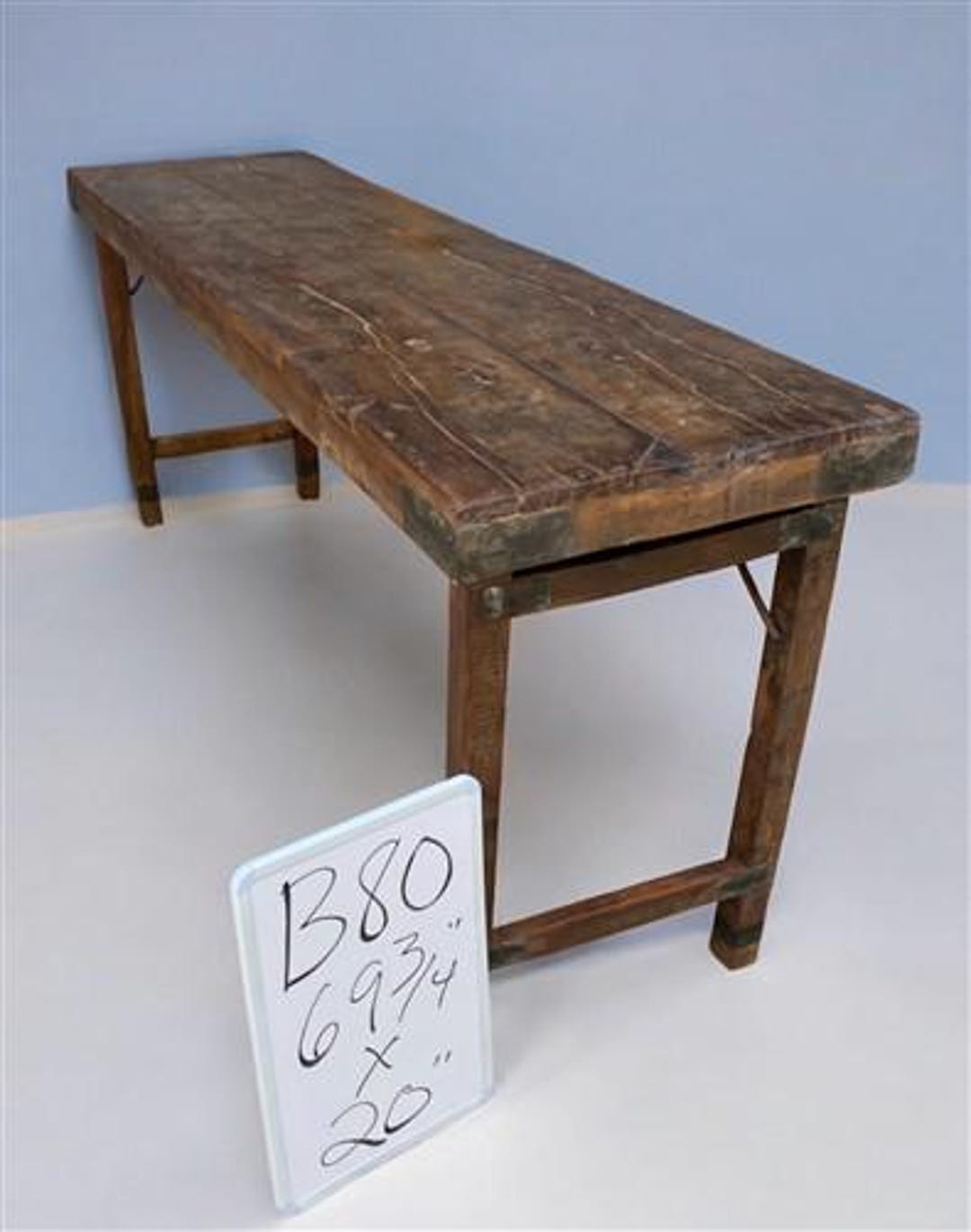 Rustic Folding Table (69.75x20) Dining Room Table Kitchen Island Sofa ...
