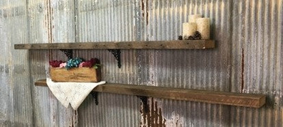 2 Floating Shelves, Pine 2x6 Wood Fireplace Mantel, Wall Mount, Rustic ...