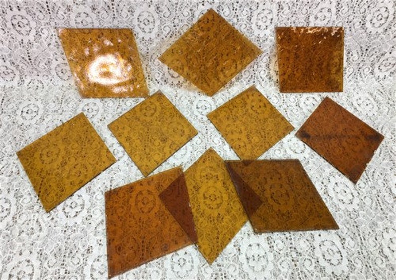10 Honey Gold Stained Glass Reclaimed Church Window Diamond - Etsy