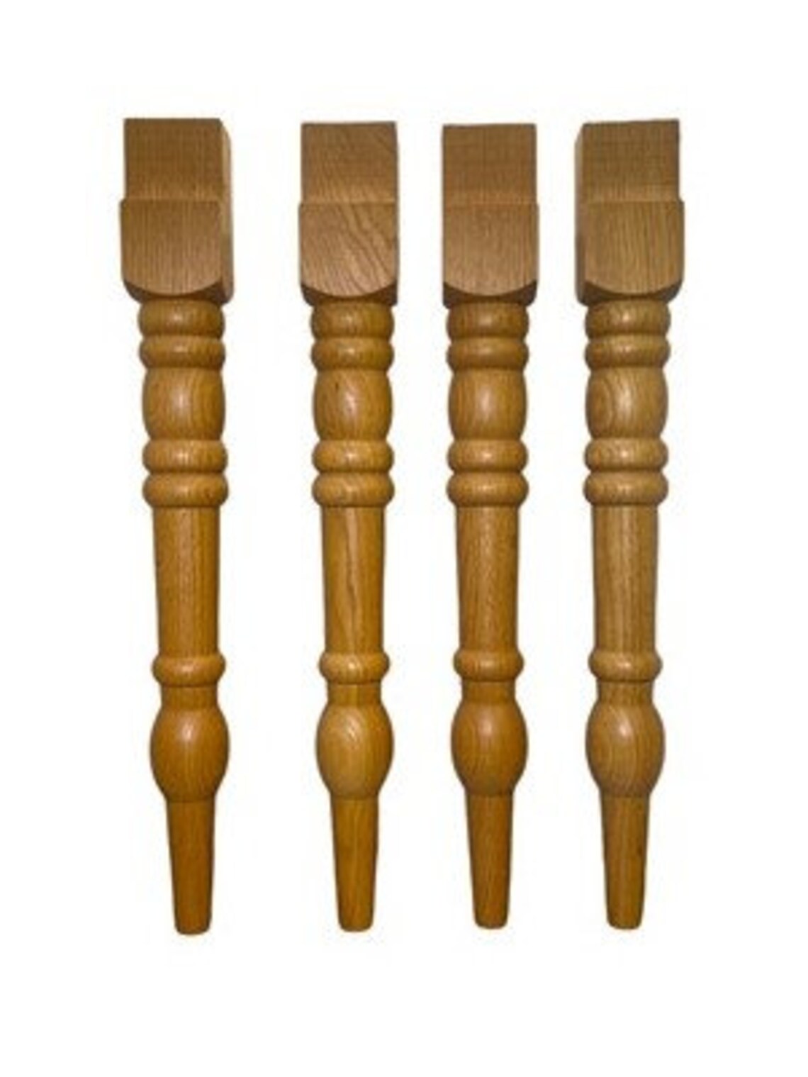 4 Oak Table Legs, Chunky Farmhouse Legs, Turned Oak Spindles ...