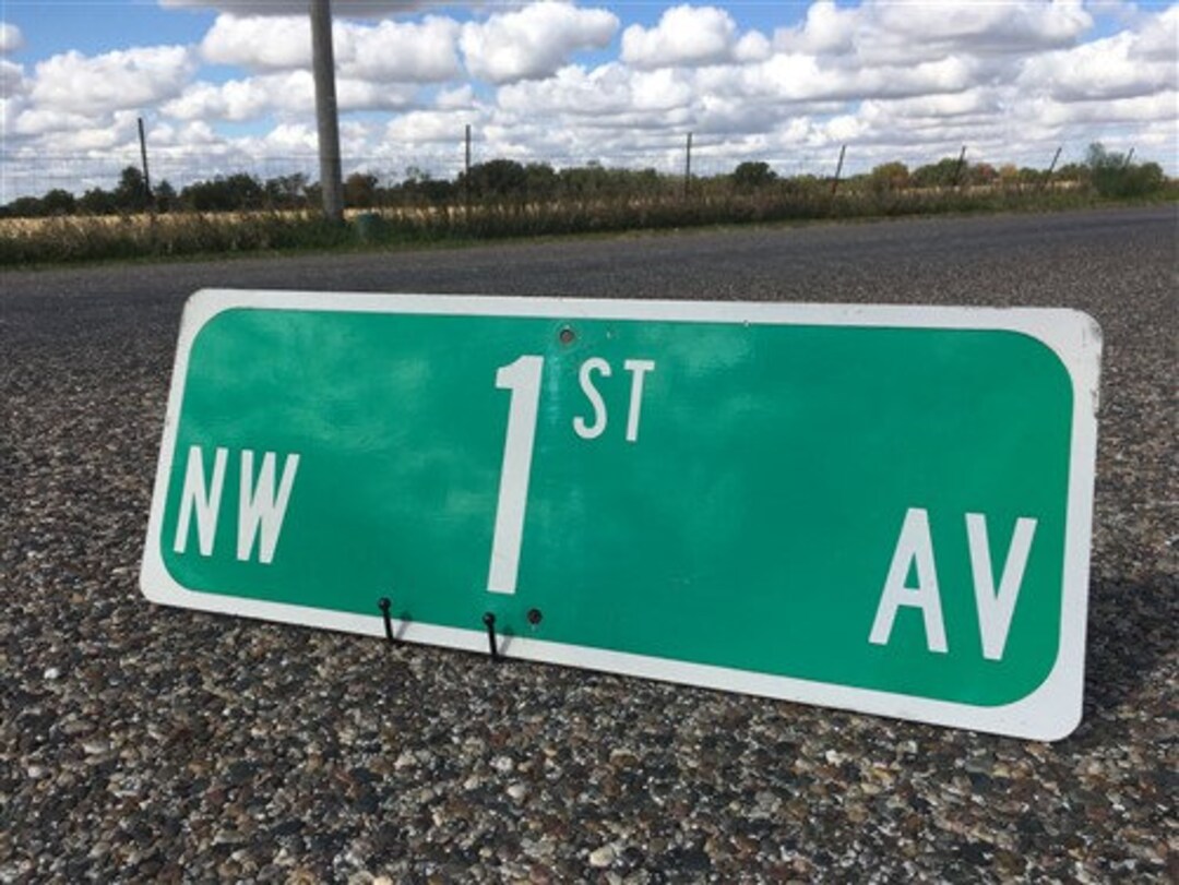 NW 1st AV Street Sign, 9x24 Vintage Green Road Sign, Metal Road Sign, B ...