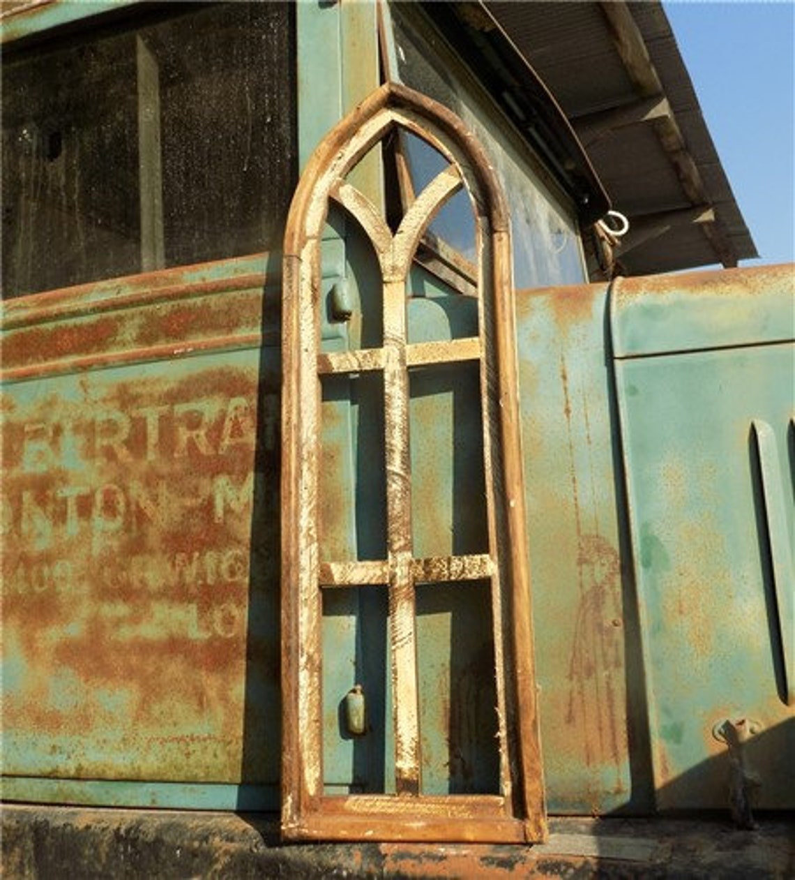 Dark American Gothic Style Wood Window Frame Arched Farmhouse - Etsy