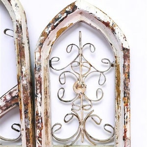 3 Arched Wood Metal Gothic Window Frames, Architectural Church Window ...