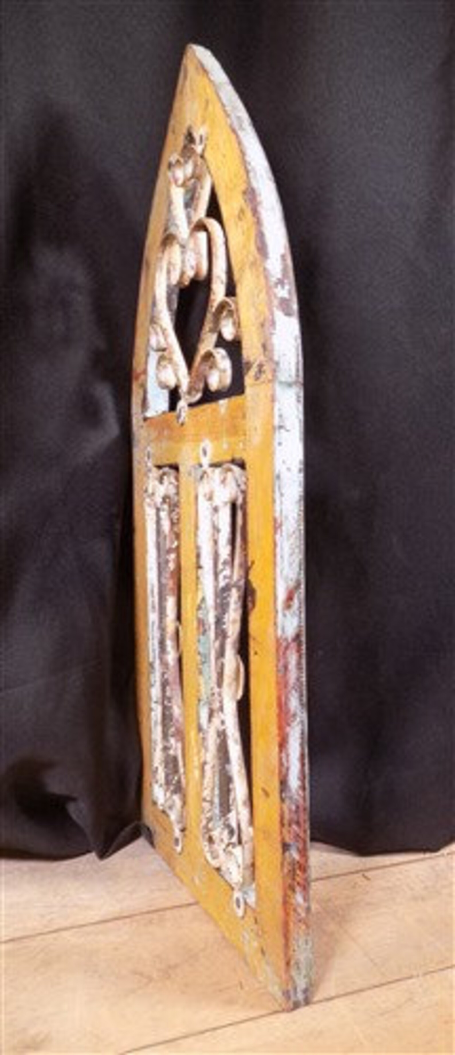 Blue Metal Heart Wood Window Frame Arched Architectural | Etsy