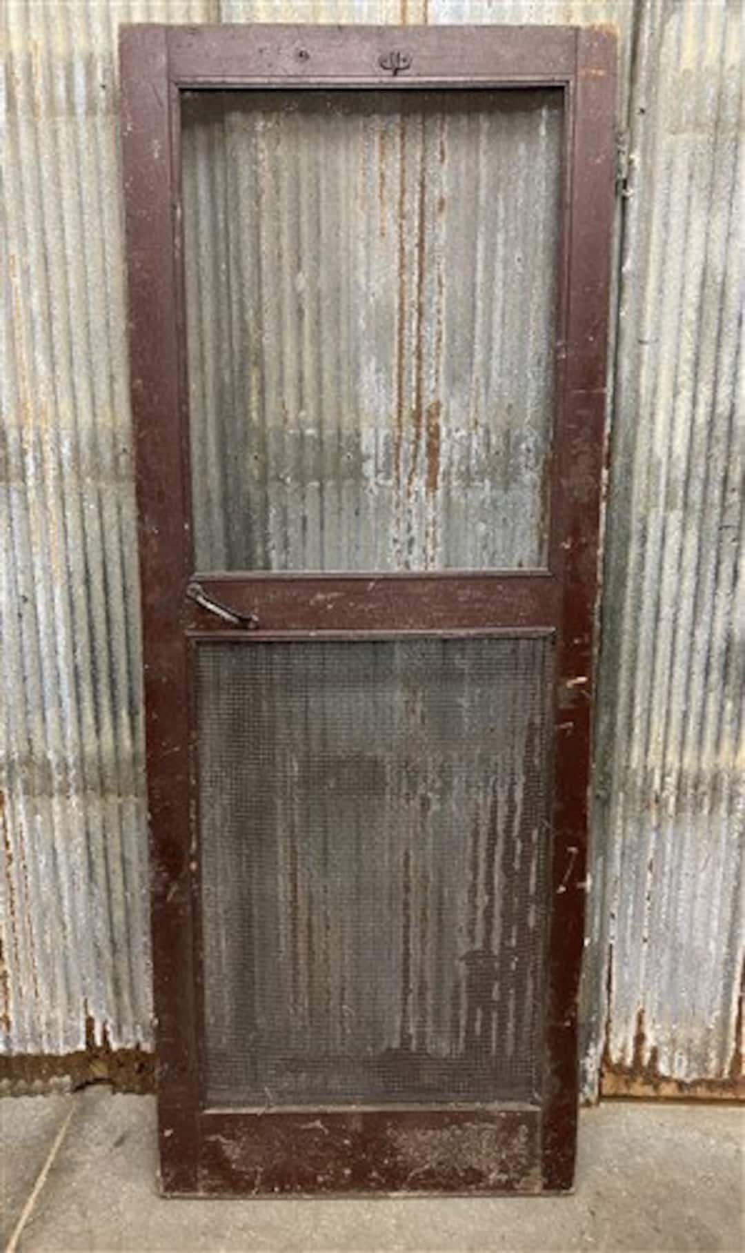 Wood Screen Porch Door, (32x79) Vintage Brown Screen Door, Exterior ...
