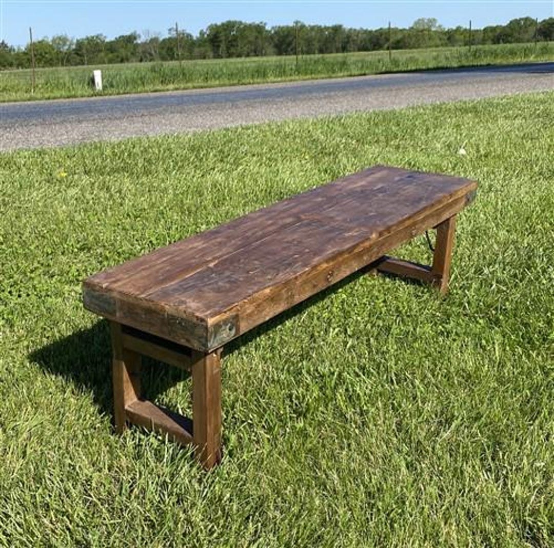 Rustic Folding Bench, Vintage Reclaimed Wood Bench, Farmhouse Decor ...