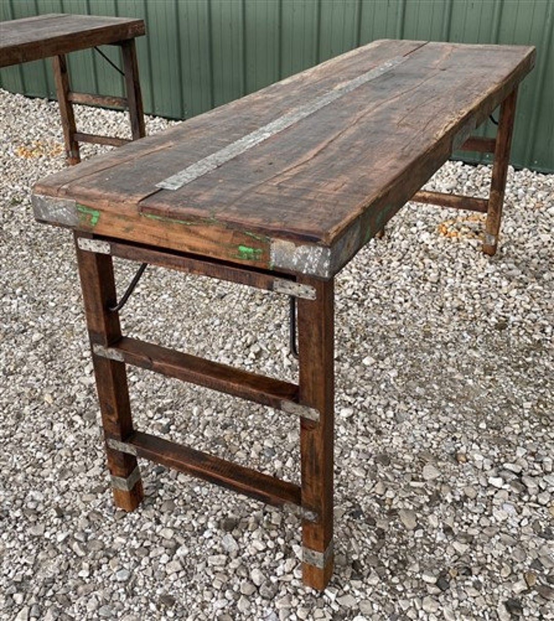 Rustic Folding Table (68.75x22) Dining Room Table Kitchen Island Sofa ...