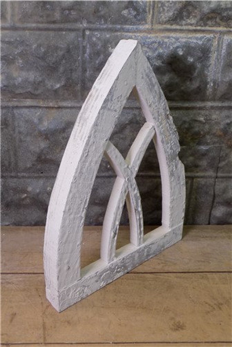 White Church Arched Window Frame Distressed Farmhouse Window - Etsy