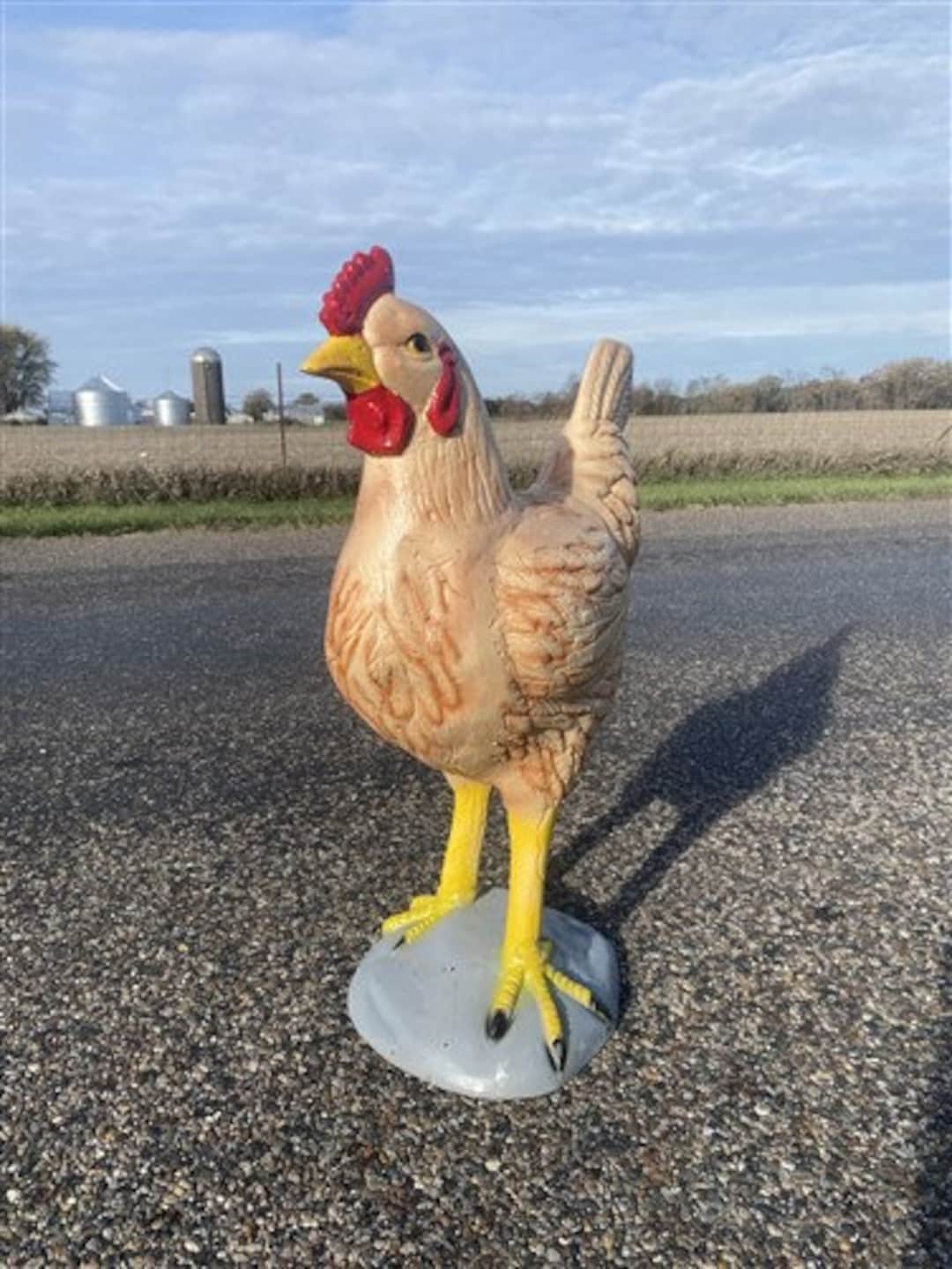 Large Chicken Statue, Decorative Metal Chicken, Outdoor Farm Garden ...