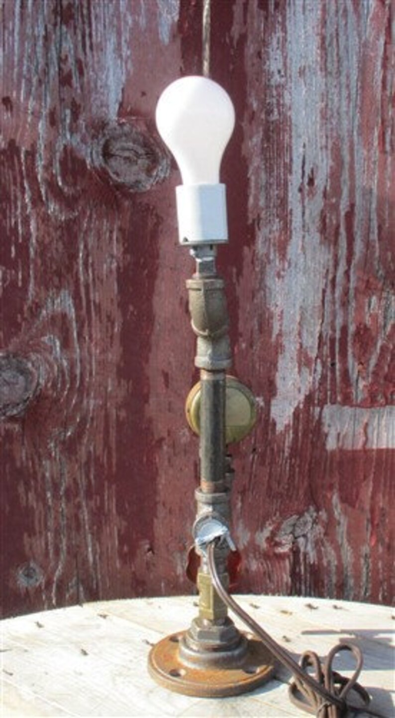 Steampunk Desk Lamp Pressure Gauge Plumbers Pipe Industrial - Etsy
