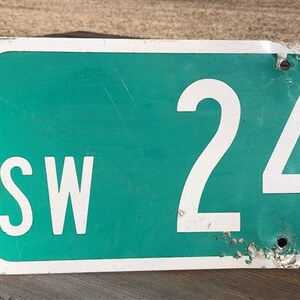 SW 24th ST Street Sign, 9x24 Vintage Green Road Sign, Metal Road Sign ...