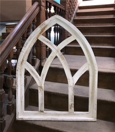 Wooden Church Cathedral Window Frame, Gothic Arched Faux Frame Wall ...