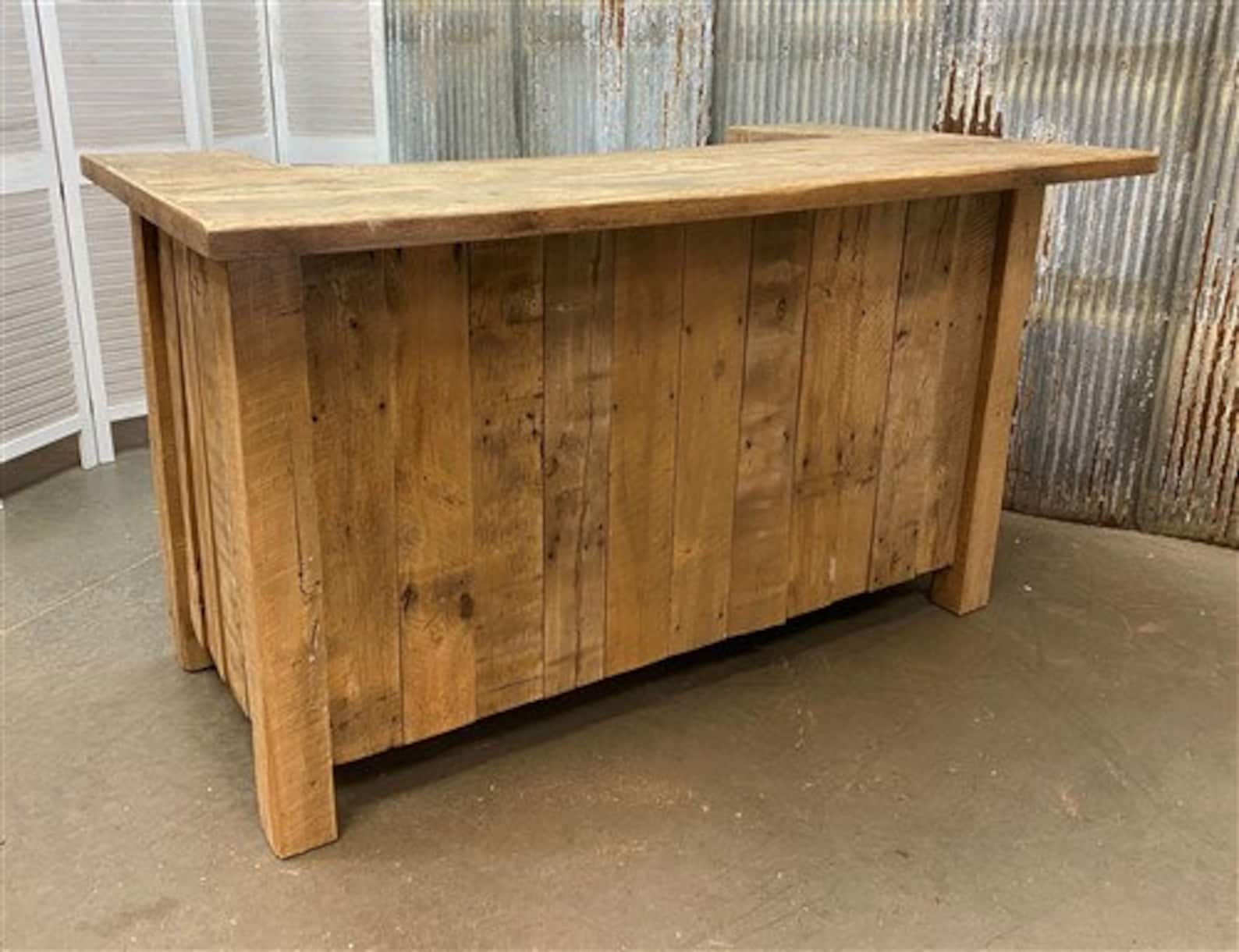 6' Amish Made Front Bar, Custom Made to Order, Pine Wood Bar, Rustic ...