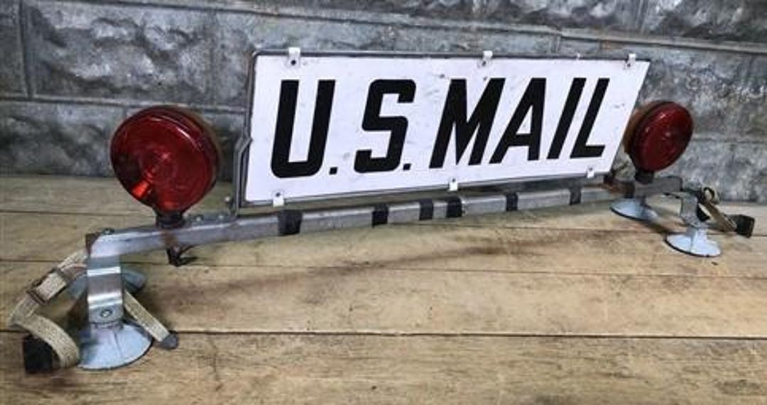 US Mail Delivery Car Topper Sign, Vintage Postal Rural Carrier Vehicle ...