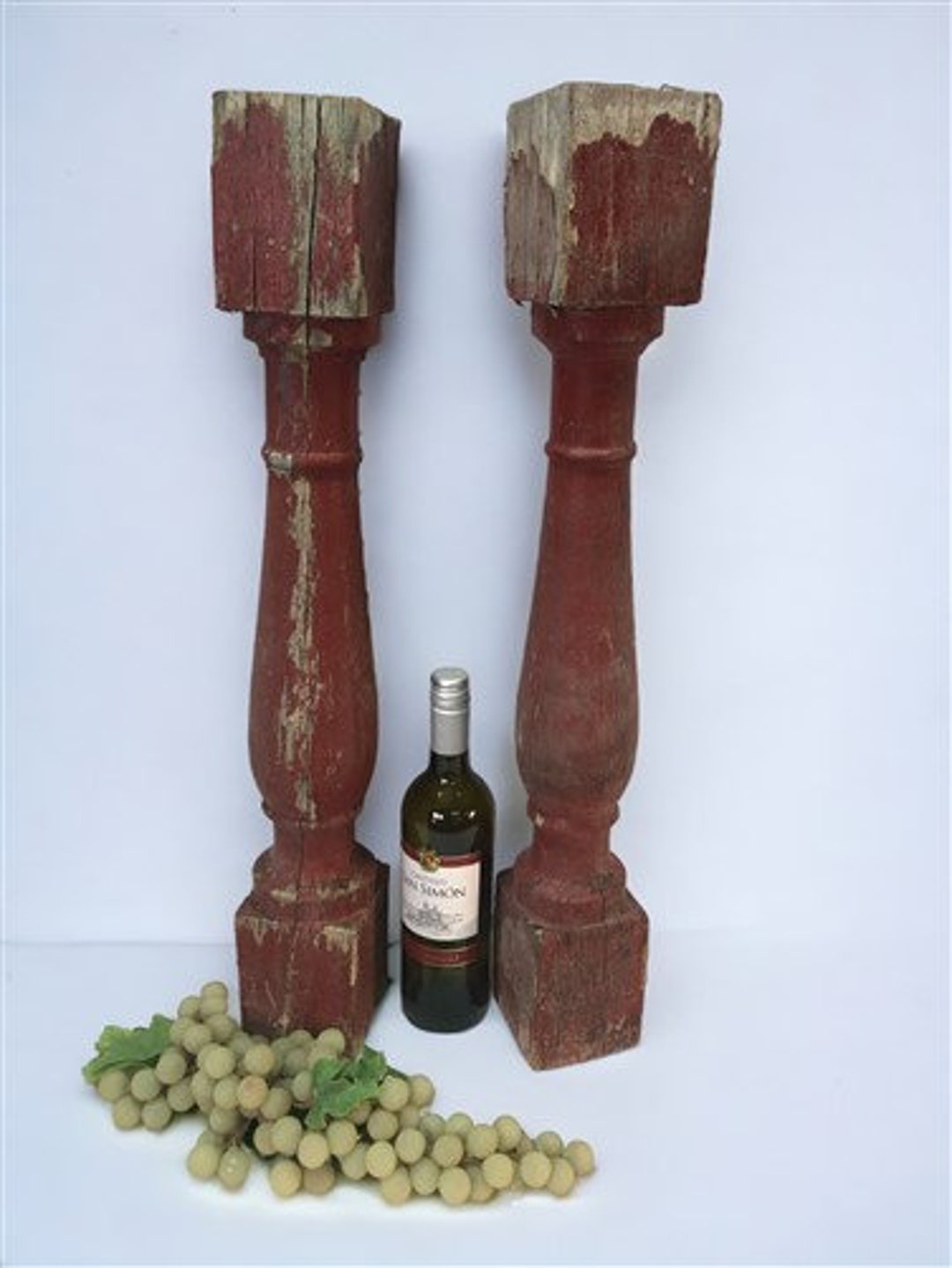 2 Antique Wood Balusters, Vintage Spindles, Architectural Salvage ...