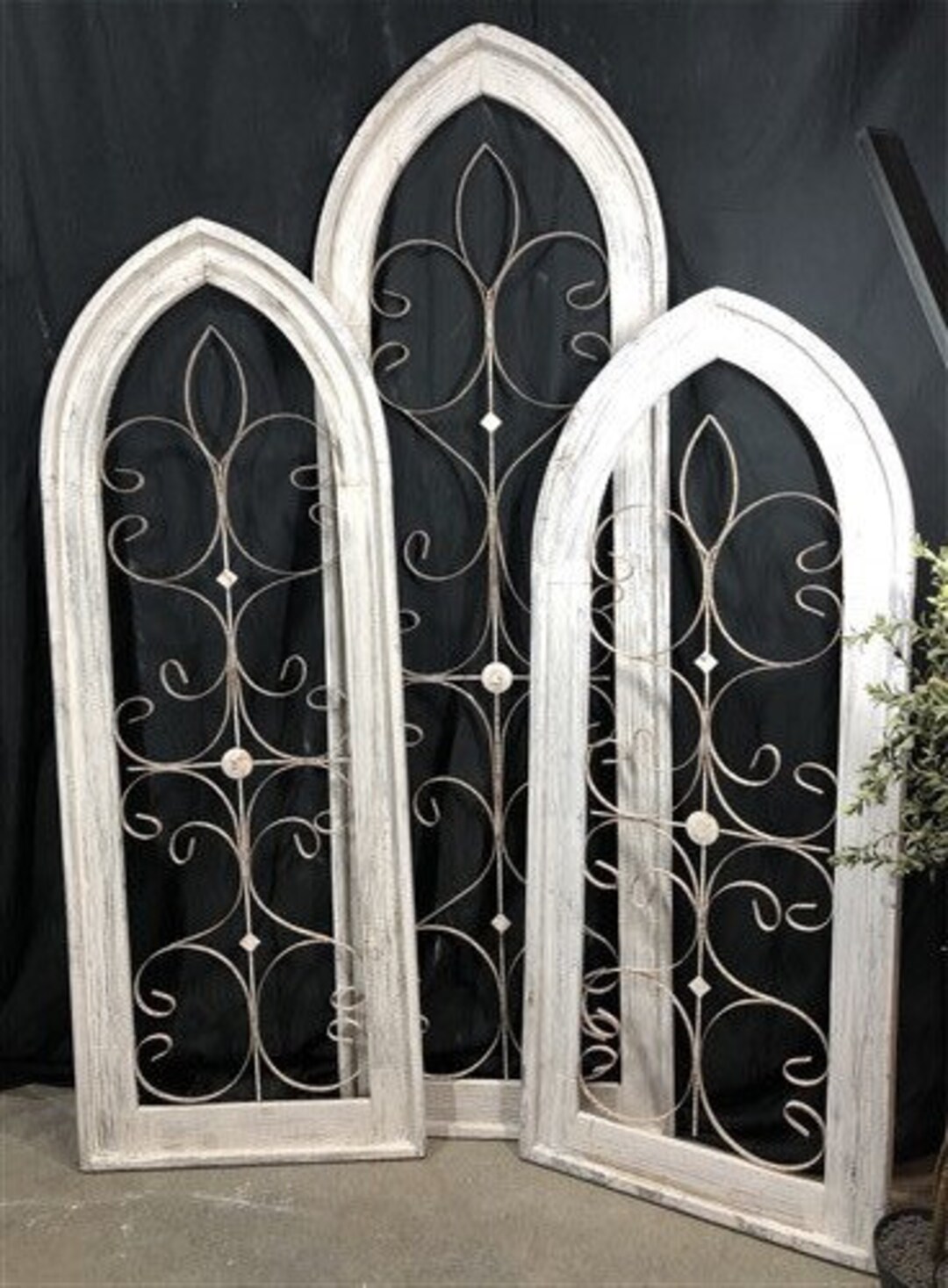 Set 3 XL Arched Wood Metal Gothic Window Frames Architectural - Etsy
