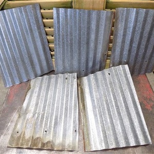 5 Sheets Corrugated Weathered Barn Tin, Farmhouse Architectural Salvage ...