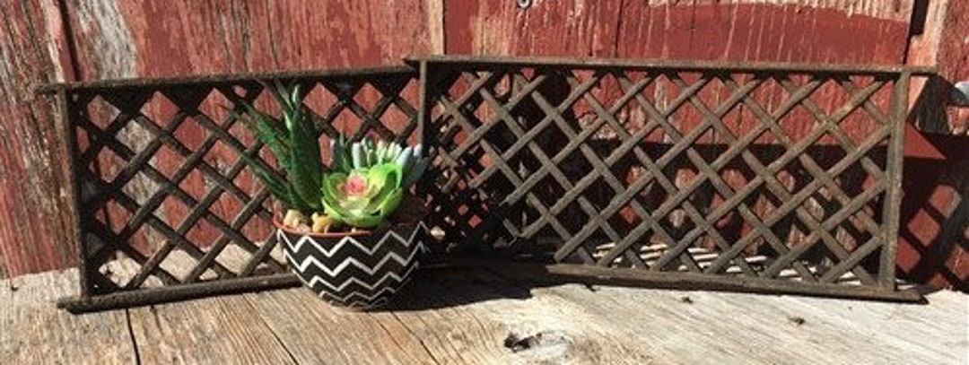 2 Flat Cast Iron Grates Fretwork Vent Covers Air Return Architectural ...