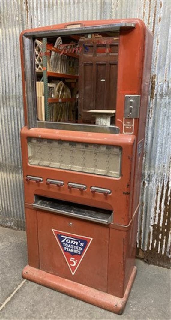 Vintage Tom s Toasted Peanuts Vending Machine Candy Vending Machine Collectible Vending Machine Advertising Sign Collectible Etsy Norway