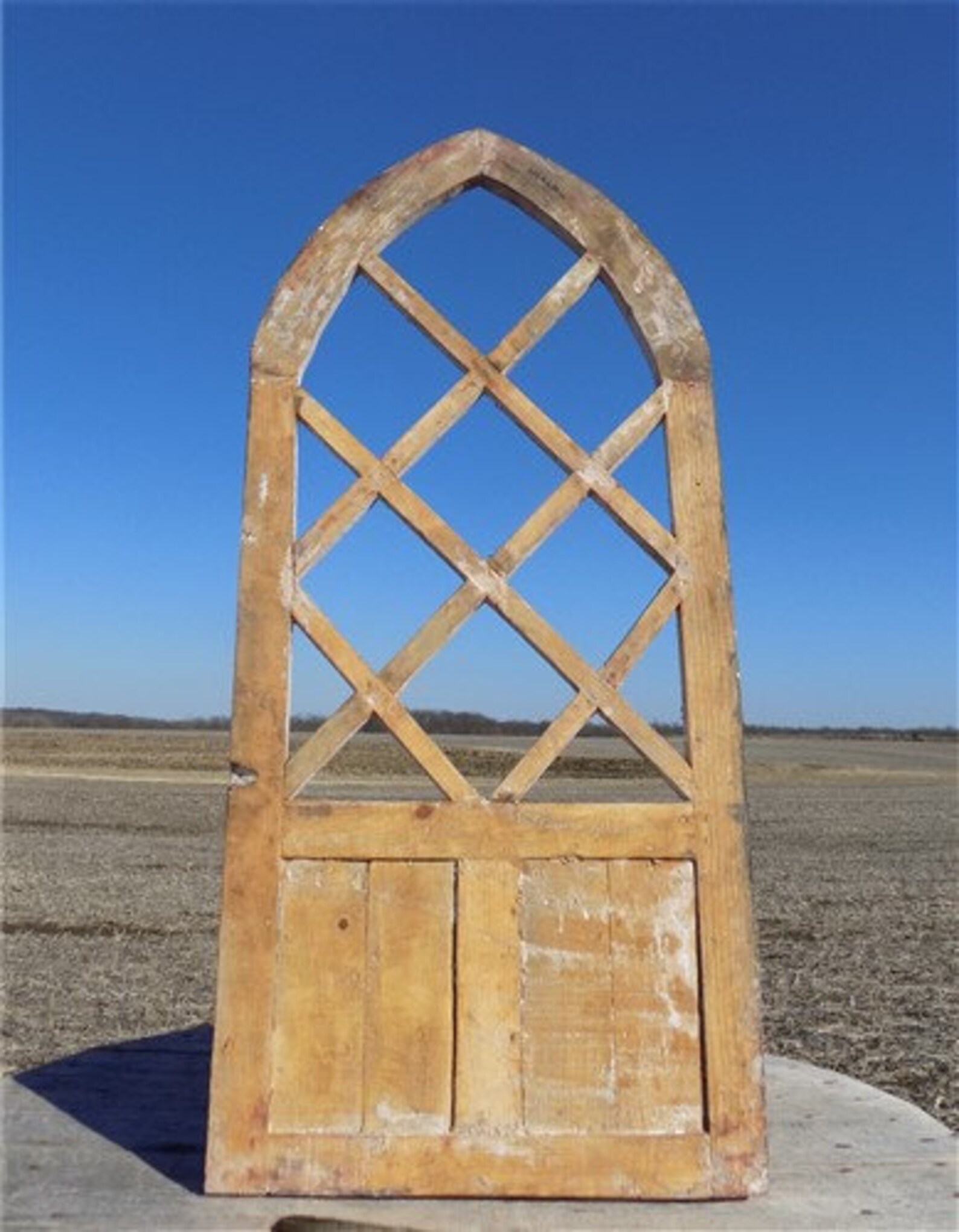 Pink Farmhouse Lattice Window Arched Lattice Window Frame | Etsy