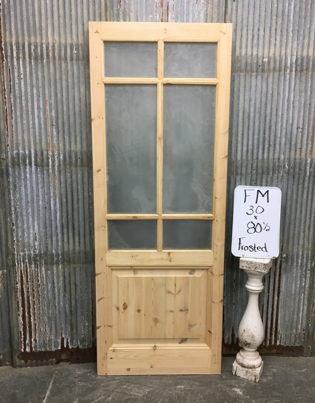 French Single Door (30x80.5) 6 Pane Frosted Glass Door European Styled ...