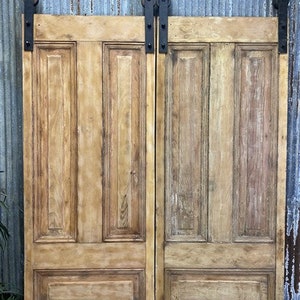 Pair Vintage American Doors (48x84) 5 Panel Interior Sliding Door W ...