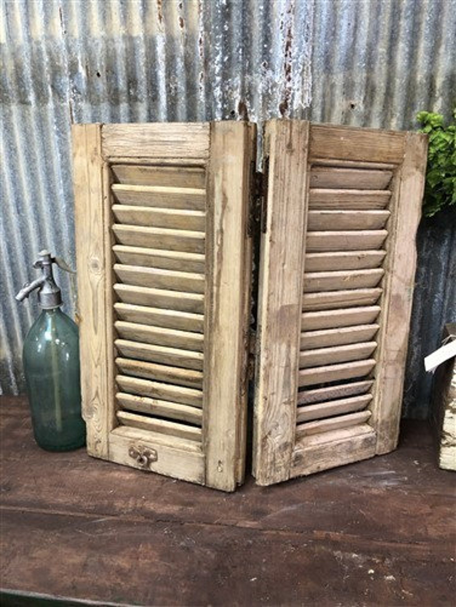 Small Antique Farmhouse Shutter Natural Wood Shutter - Etsy