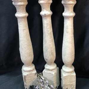 3 Balusters Wood Architectural Salvage Spindles Rustic Farm House Porch ...