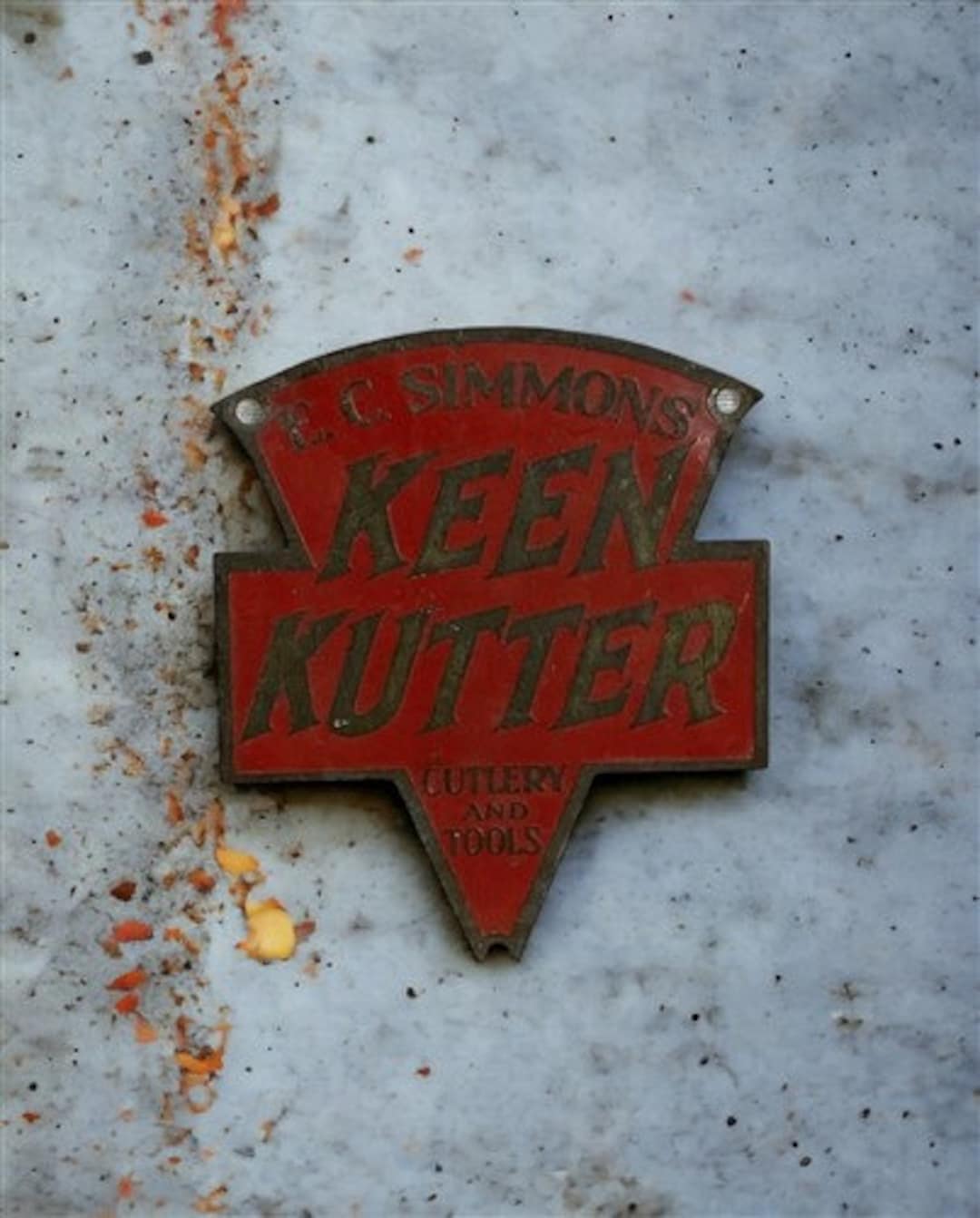 Keen Kutter Brass Enamel Logo Emblem Badge, Vintage EC Simmons ...
